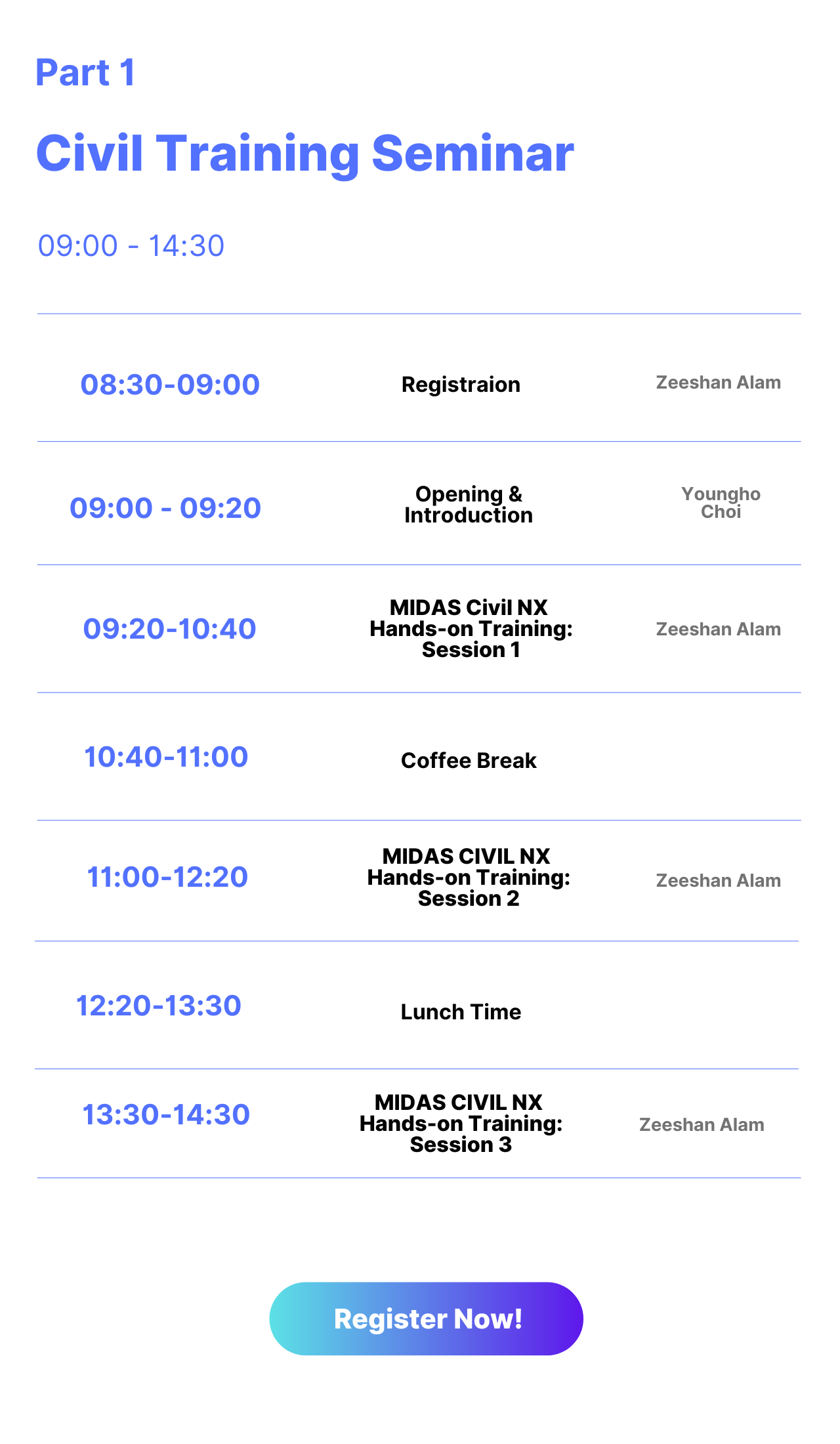 Event | MIDAS IT SG CIVIL NX & GTS NX TRAINING SEMINAR